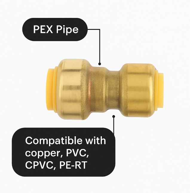 Brass Push-Fit Reduced Coupling Connector product image