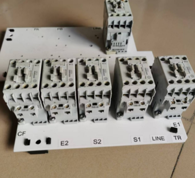 Close-up view of refurbished contactor components