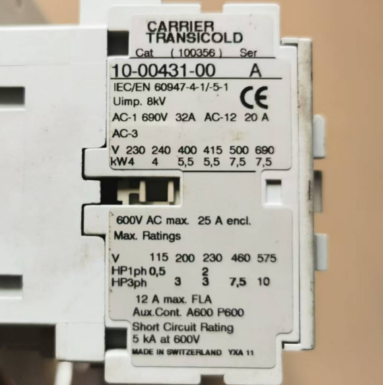 Quality testing of refrigeration unit contactor