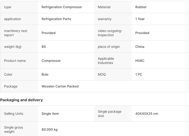 Compressor refrigeration and heat exchange parts diagram