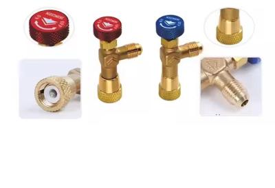 China R410A R22 Liquid Safety Adapter Flow Control Ball Valve Refrigerant Charging Valve for Air Conditioner for sale