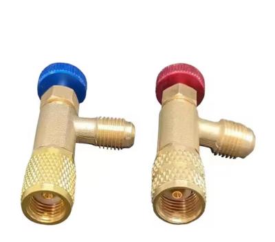 China R410A R22 Liquid Safety Adapter Flow Control Ball Valve Refrigerant Charging Valve for Air Conditioner for sale