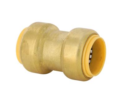 China Brass Equal Coupling Connector for PEX Pipes Push Fit for sale