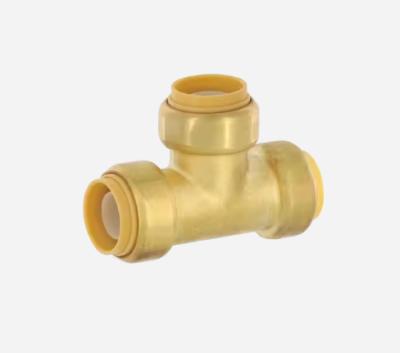 China Brass Push Fit Equal Tee Connector for PEX Water Pipes for sale