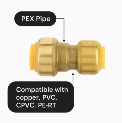 China Brass Push-Fit Reduced Coupling Connector for PEX Pipes for sale