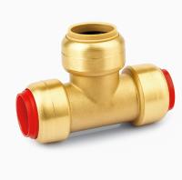 China Brass Push Fit Equal Tee 1/2 Inch Quick Release Plumbing Connector for sale