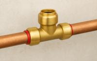 China Brass Push Fit Equal Tee 1/2 Inch Quick Release Plumbing Connector for sale