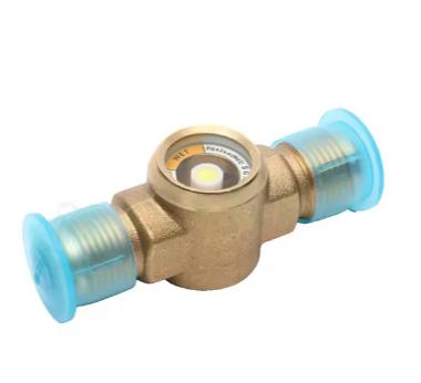 China Copper Sight Glass Indicator with High-Transparency Glass Window and Color-Changing Moisture Indicator for Refrigeration Systems for sale