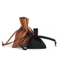 China Brown White Black Sunglasses Microfiber Pouch With Drawstring for sale