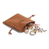 China Brown White Black Sunglasses Microfiber Pouch With Drawstring for sale