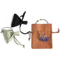 China Brown White Black Sunglasses Microfiber Pouch With Drawstring for sale