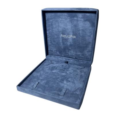 Cina Scatole di imballaggio per gioielli di lusso blu pallido Confezione regalo per orecchini con braccialetti decorativi in vendita