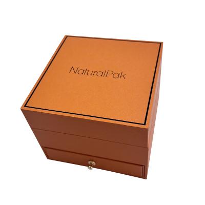 Cina Luxury Wrist Watch Packaging Boxes With Drawer / Gold Button in vendita