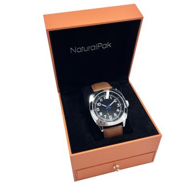 Cina Luxury Wrist Watch Packaging Boxes With Drawer / Gold Button in vendita
