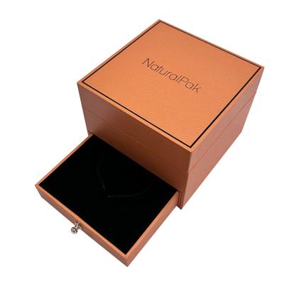 Cina Luxury Wrist Watch Packaging Boxes With Drawer / Gold Button in vendita