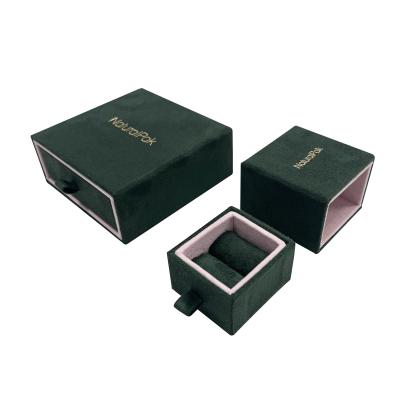 Cina 2C Suede Drawer Jewelry Box Packaging For Ring Earring Pendant Bangle Bracelet in vendita