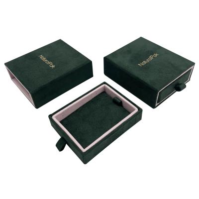 Cina 2C Suede Drawer Jewelry Box Packaging For Ring Earring Pendant Bangle Bracelet in vendita
