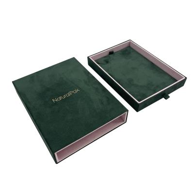 Cina 2C Suede Drawer Jewelry Box Packaging For Ring Earring Pendant Bangle Bracelet in vendita