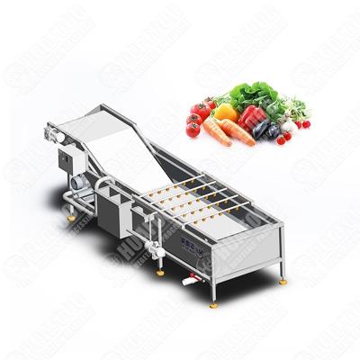 China onions cauliflower green peppers Washer type Industrial Electrical Vegetable salad& Fruits process machine with Bubble washing for sale