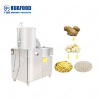 China Electrolysis Fully Automatic Potato Peeling Cutting Washing Machine for sale