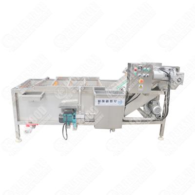 China Bubble Type Automatic Vegetable Shrimp Bubble Washing Machine With Top Water Spraying for sale