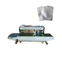 China Automatic Continuous Sealing Machine With Date Printer Horizontal/Vertical Plastic Bags Sealer for sale