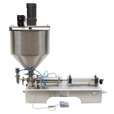China Chocolate Honey Cream Hot Juice Sauce Jam Filler Paste Filling Machine Safe Fully Sealed Heating Hopper Heater Pneumatic Piston for sale