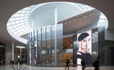 China Clear Video Flexible Transparent LED Screen P10.4 Transparent LED Wall for sale