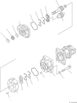 Cina 705-56-34630 pompa a ingranaggi di SAR80+80+6 KOMATSU HD465 HD605 in vendita