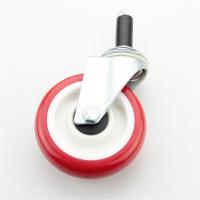 China Plug In 5 Inch Polyurethane Wheels JY Small Caster Wheels With Threaded Stem for sale
