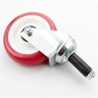 China Plug In 5 Inch Polyurethane Wheels JY Small Caster Wheels With Threaded Stem for sale