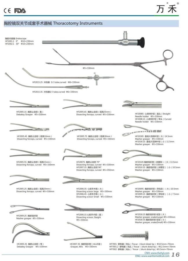 Thoracoscopy Instruments Thoracotomy Instruments Dissecting Grasper