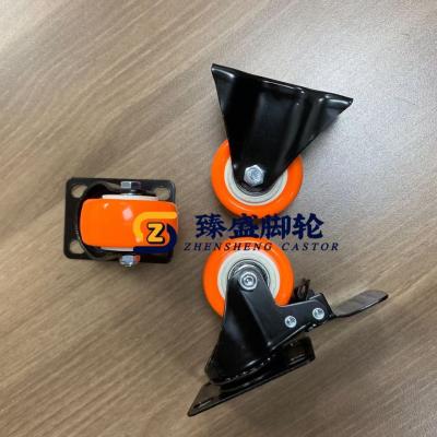 China Light Orange 2 Inch Castors 50mm Diameter With Double Ball Bearings for sale