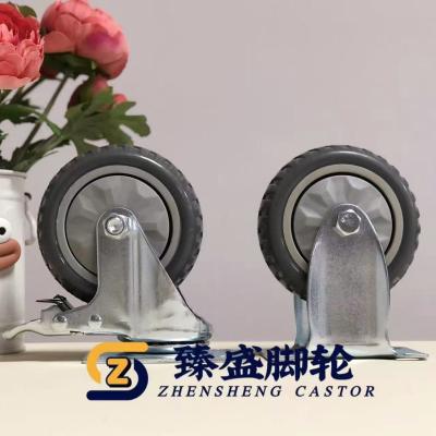 China 4 Inch Swivel Casters TPE Wheels 100mm Diameter With Single Ball Bearing for sale