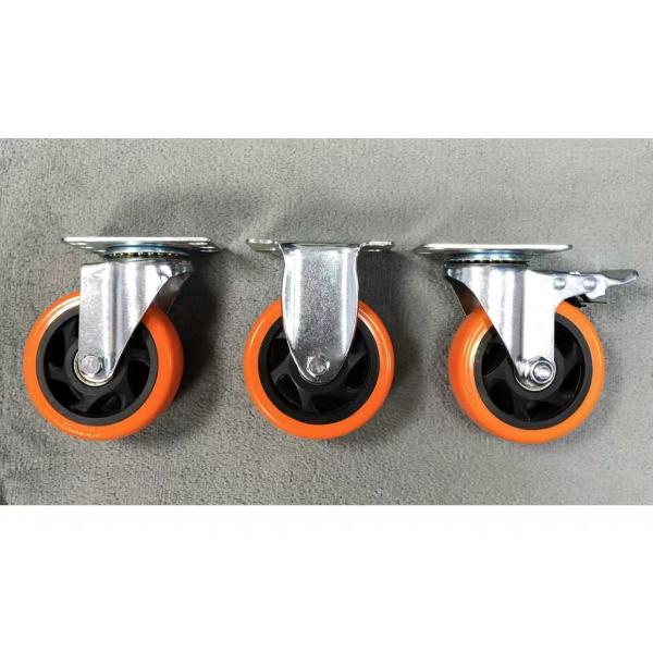 Quality Orange PP Caster Wheels Double Brake 100mm 4 Inch Swivel Casters for sale