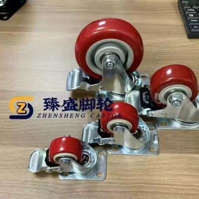 China 1.5 Inch PP Caster Wheels Double Brake Polypropylene Casters For Furniture for sale