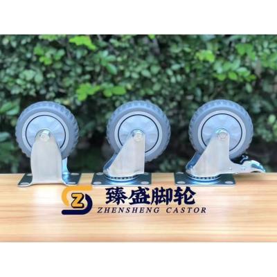China TPE 4 Inch Castor Wheels 100mm Heavy Duty Industrial Cart Wheels for sale