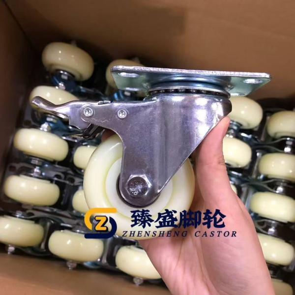Quality White Ball Bearings PP Caster 75mm Polypropylene 3 Inch Castor Wheels for sale
