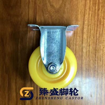 China Yellow TPU 4 Inch Shopping Cart Wheels 100mm Medical Caster Wheel for sale