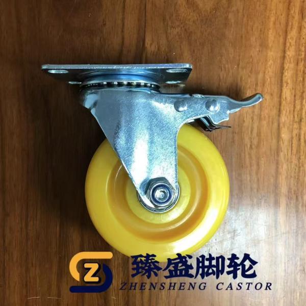 Quality Yellow PP Caster Wheels 100mm Polypropylene Caster Wheels OEM for sale