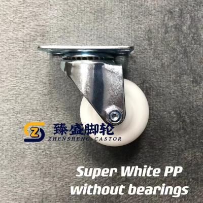 China Super White 75mm Swivel Castors PP 3 Heavy Duty Casters For Kitchen Machine for sale