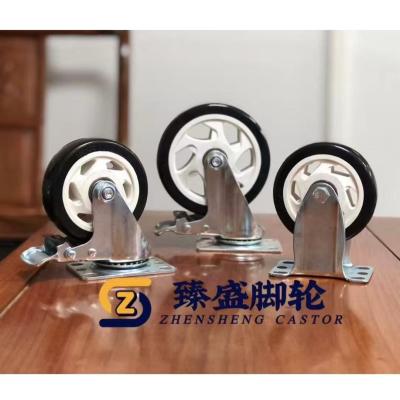 China Black PP Caster Wheels 100mm 4 Inch Caster Wheels Heavy Duty for sale