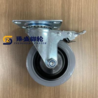 China OEM Gray Anti Static Caster Wheels 4 Inch TPR Anti Static Wheels Castors for sale