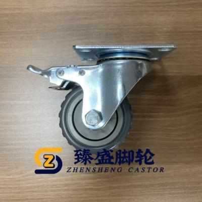 China 3 Inch Swivel Casters TPE Wheels 75mm Heavy Duty Industrial Trolley Wheels for sale