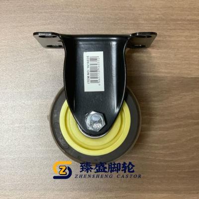 China Brown 3 Inch Castor Wheels TPR Medium Duty Industrial Casters for sale