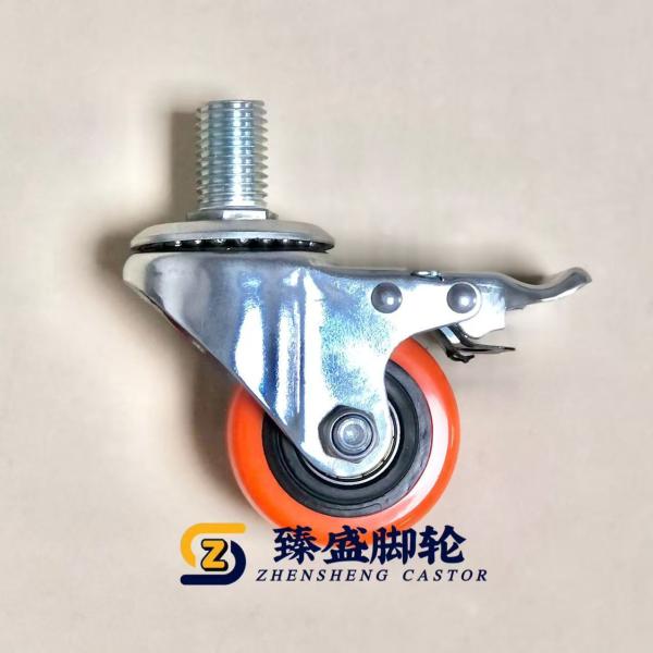 Quality M20*30 Casters With Screw Stem Orange 3 Inch Stem Casters For Furniture for sale