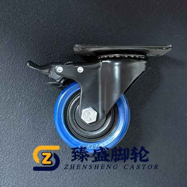 Quality Customized 3 Inch Heavy Duty Swivel Casters Blue Rubber Casters For Furniture for sale
