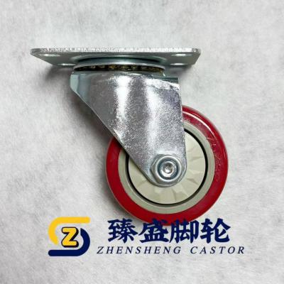 China 3 Inch Red PP Casters With Single Ball Bearing Equipment Caster Wheel for sale