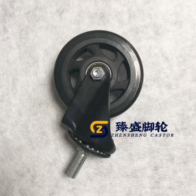 China 4 Inch Stem Caster Black PP M12*30 Stem Swivel Casters Customized for sale