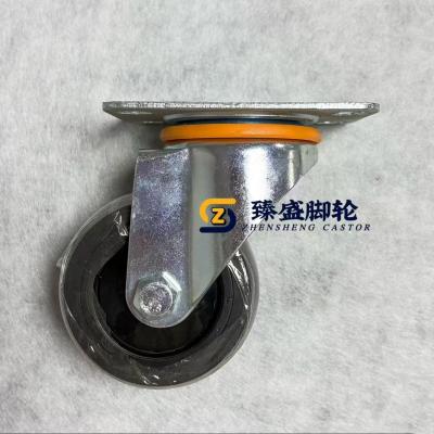 China 3 Inch TPR Caster Wheel With Zinc Coating Thermoplastic Casters for sale